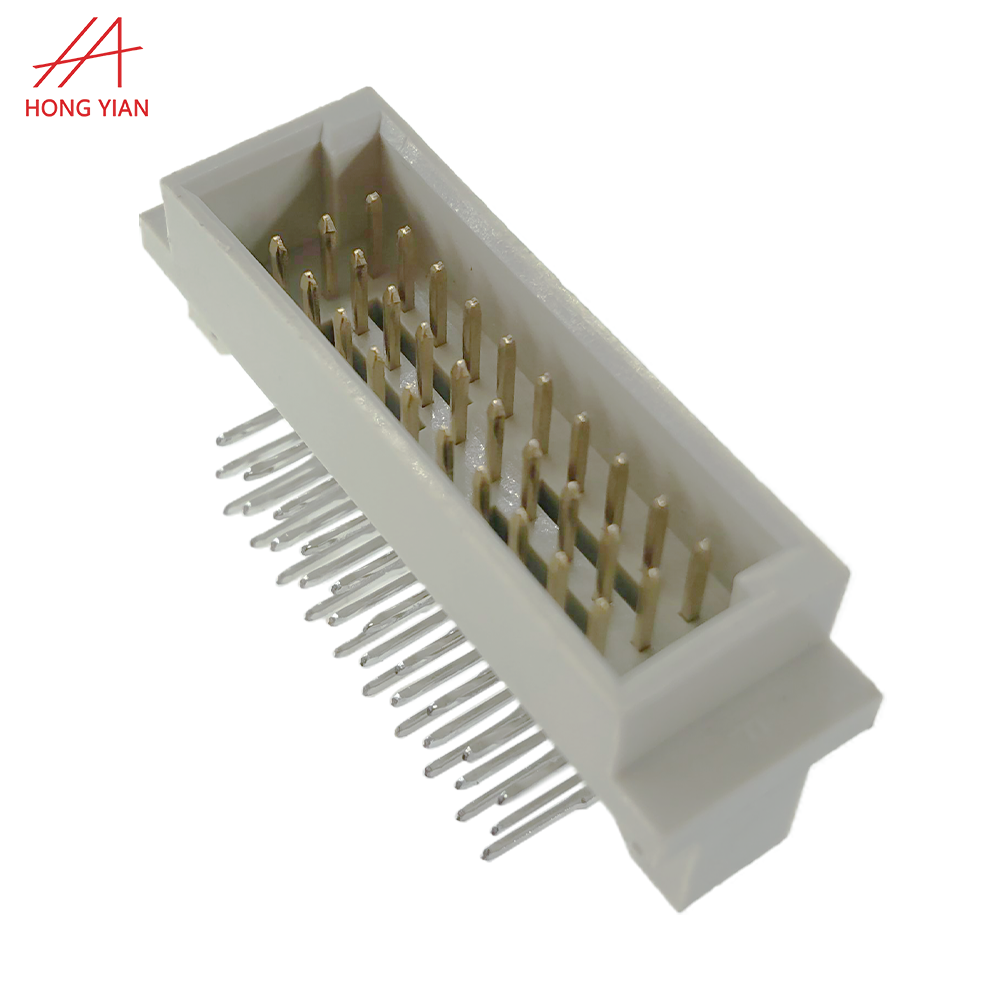 Pitch 2.54mm Triple Row Right Angle 90 Degree Male 30Pin DIN41612-Cable Assembly Connector ...